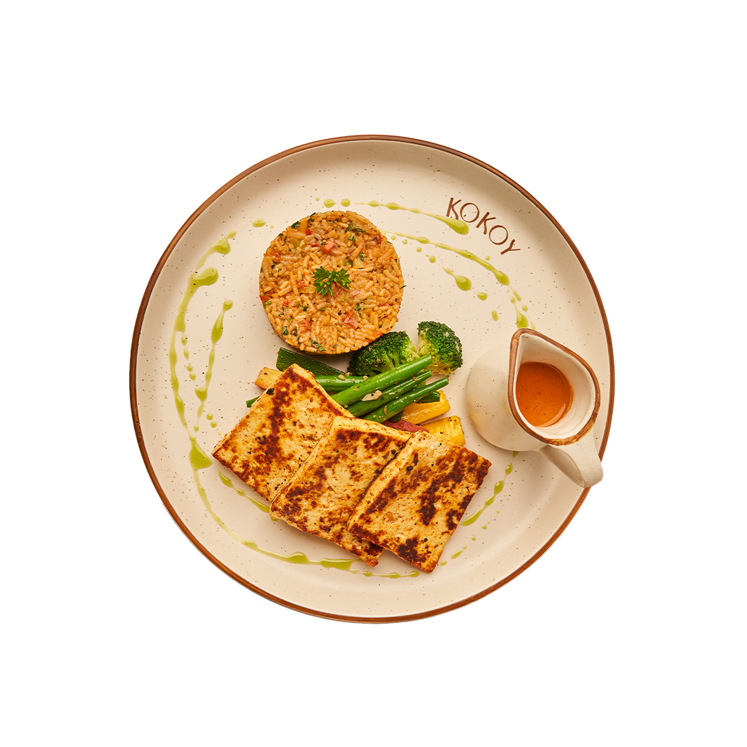 Piri Piri Paprika Cottage Cheese With Herb Rice – Kokoy